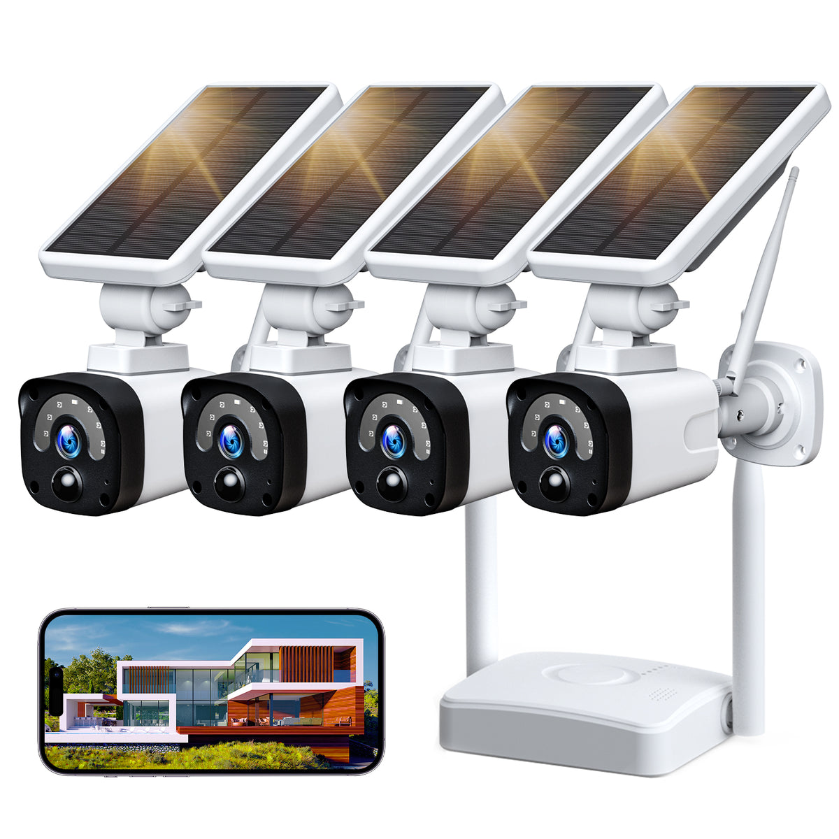 Camcamp SC14 4MP 2.5K Wireless Solar Powered Home Security Cameras Out