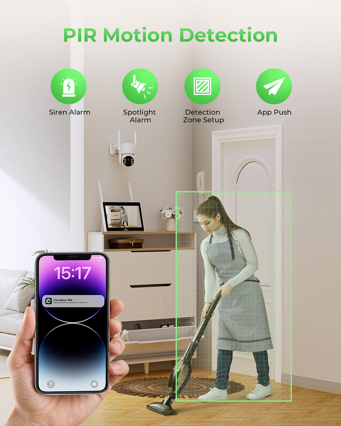 Camcamp SC43 0 Monthly Fee Solar Powered PTZ Home Security Camera 10 C ...