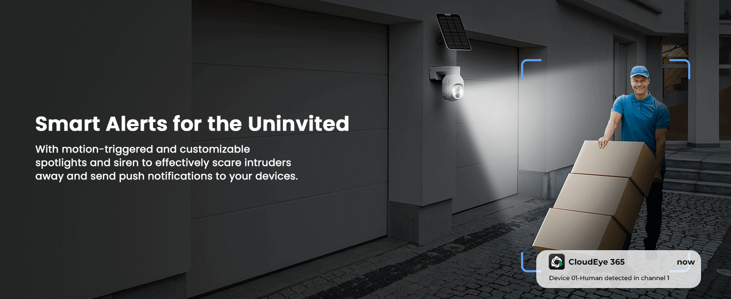 Camcamp SC23 2.5K PTZ Solar Powered Home Security Camera System with N ...