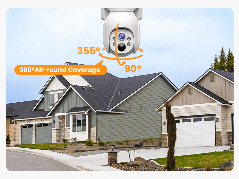 Camcamp SC23 2.5K PTZ Solar Powered Home Security Camera System with N ...