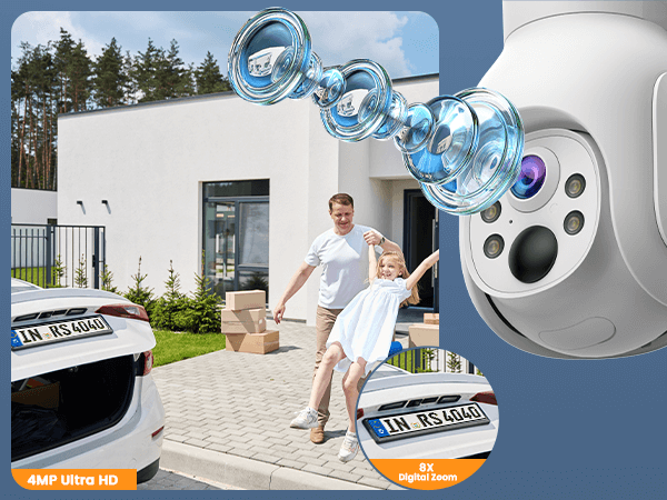 Camcamp SC23 2.5K PTZ Solar Powered Home Security Camera System with N ...
